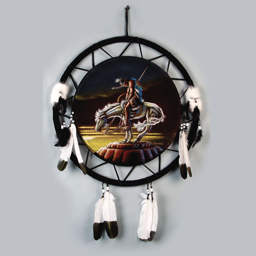 Hand-Painted Round Shield Mandala - End of the Trail 24" | Crazy Crow ...