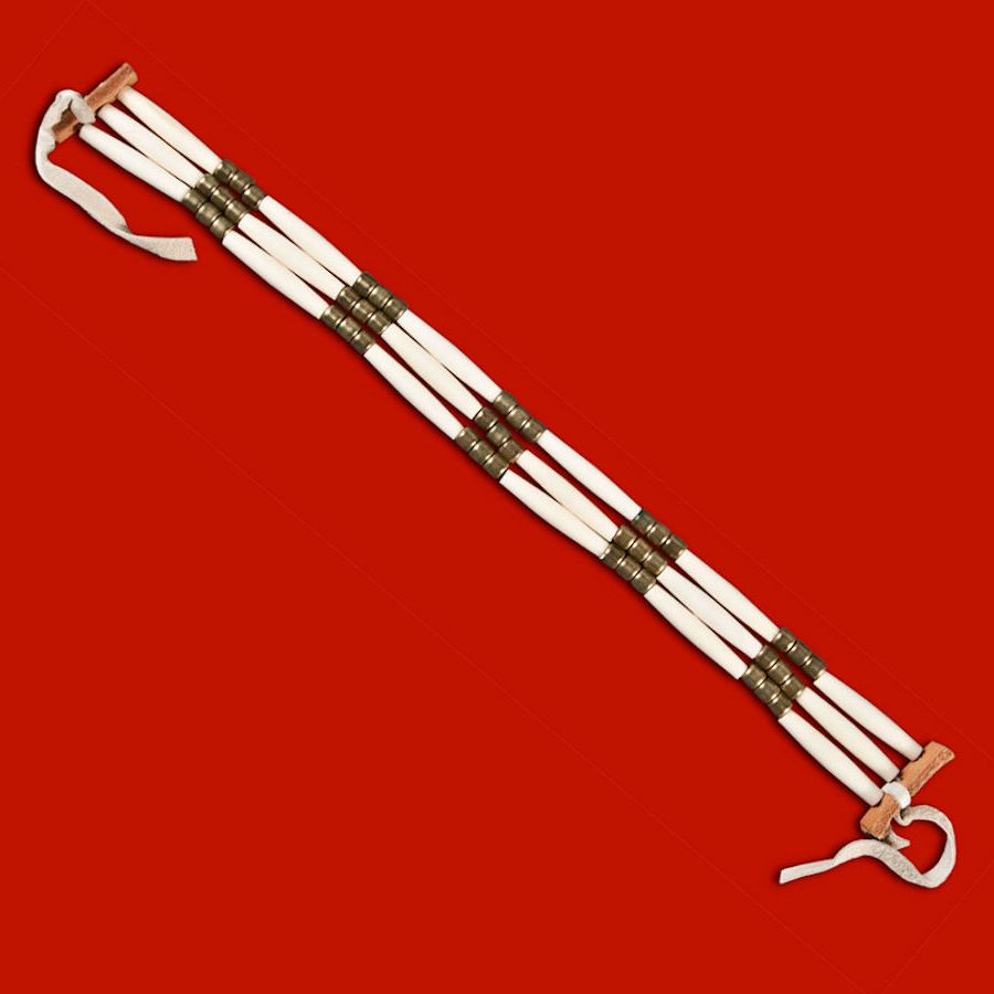 Bone Hairpipe & Old-Style Brass Bead Choker Kit | Crazy Crow Trading Post