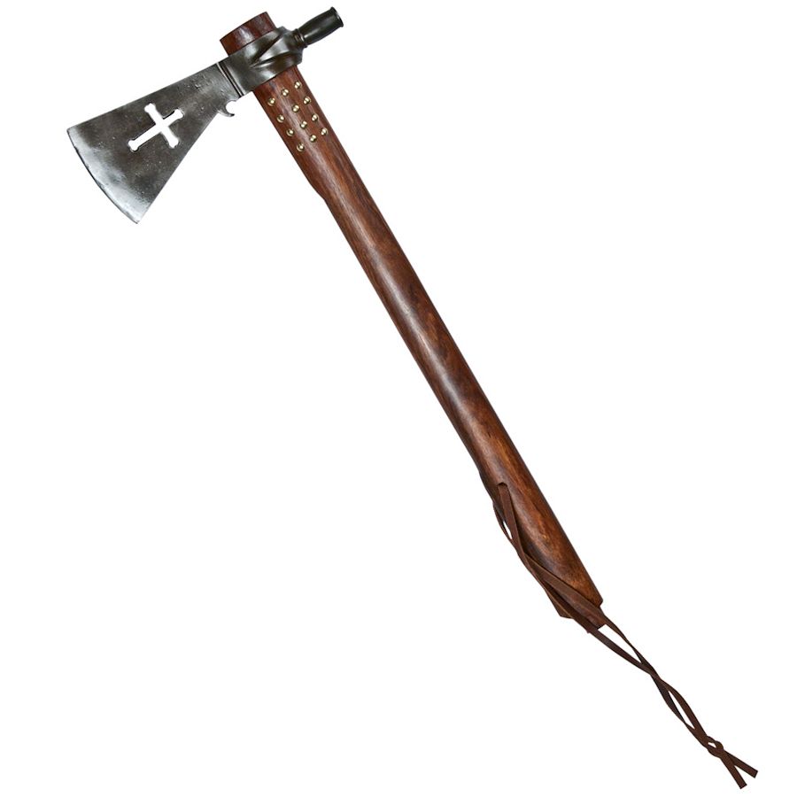 Northern Plains Pierced Cross Pipe-Axe, 21" | Crazy Crow Trading Post