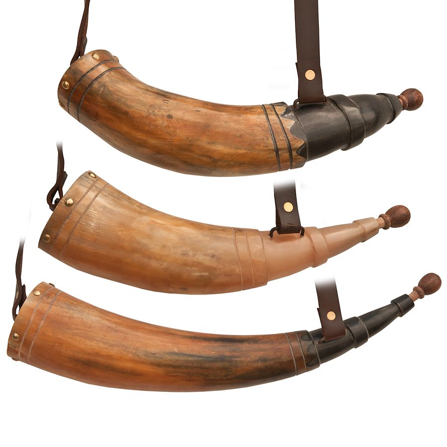 Engrailed & Carved Powder Horn ,10-14" | Crazy Crow Trading Post