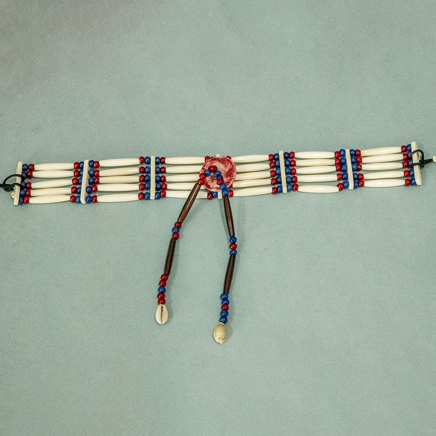 Readymade Chokers - Bone w/Crow Beads & Horn | Crazy Crow Trading Post