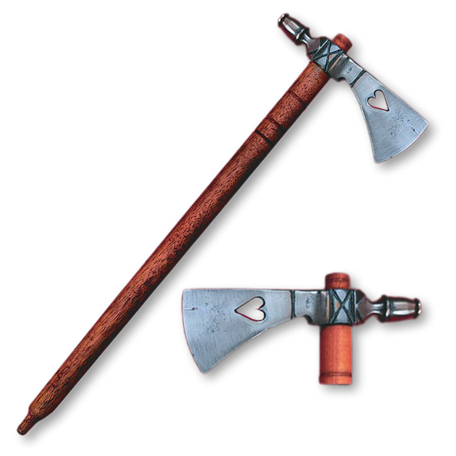 Polished Iron Smoking Hawk- English Style, Pierced Heart | Crazy Crow ...