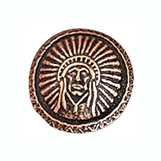 Indian Head Conchos - Antique Copper Finish 1.25" | Crazy Crow Trading Post