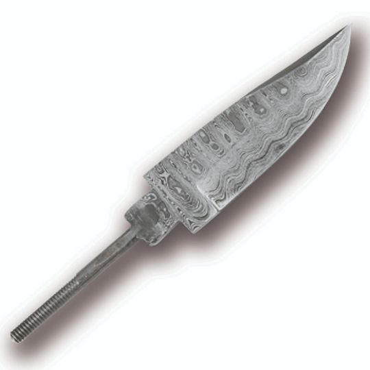 Damascus Knife Blade - 4" Patch Knife | Crazy Crow Trading Post