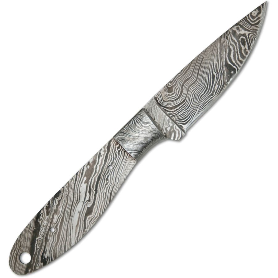 Genuine Damascus Knife Blade - Straight Hunter - 4.5" | Crazy Crow ...