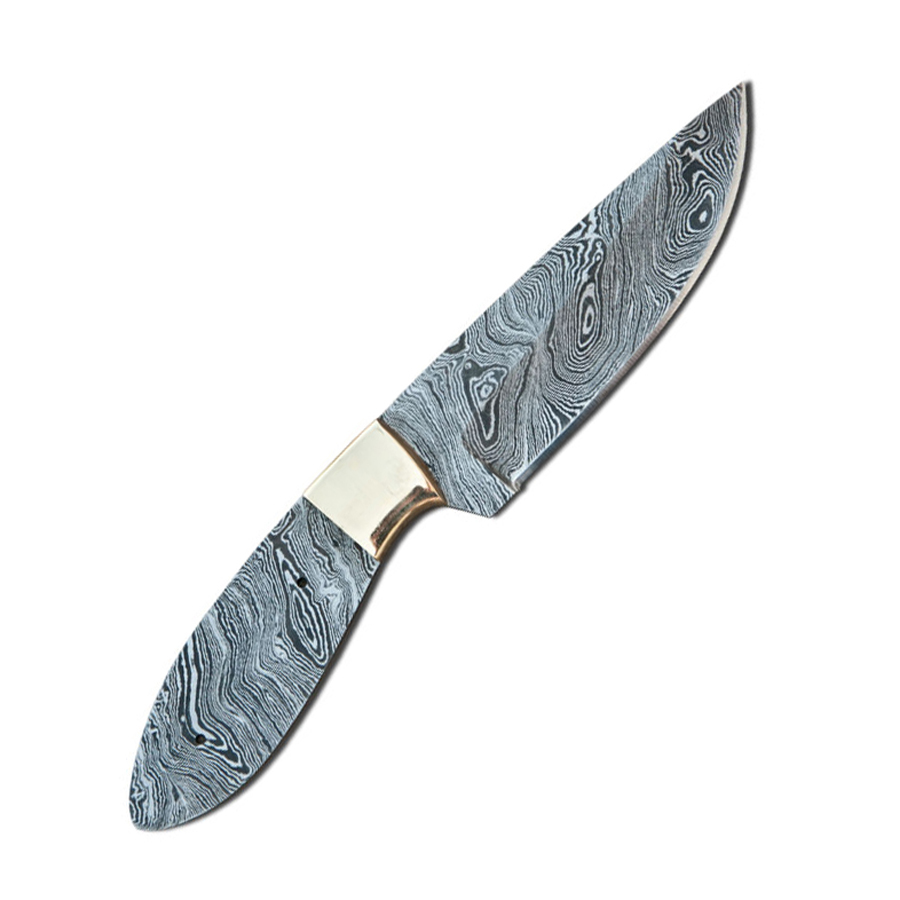 Straight Hunter Damascus Blade, 8.8" | Damascus Knife Blades