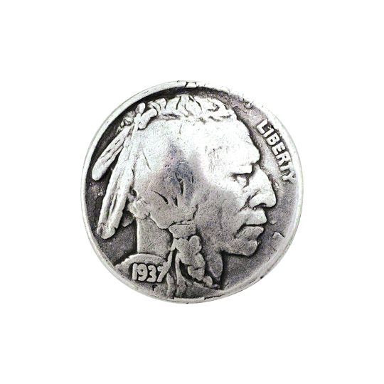 Coin Conchos -Buffalo Nickel (front), 13/16" | Crazy Crow Trading Post