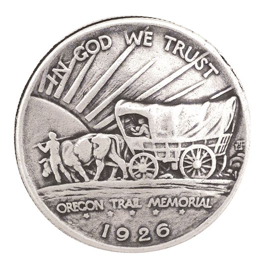 Coin Conchos - Oregon Trail (back), 1-1/8" | Crazy Crow Trading Post