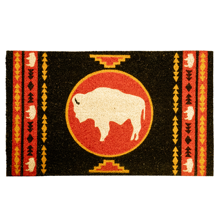 Native American Design White Buffalo Doormat | Native American Style ...