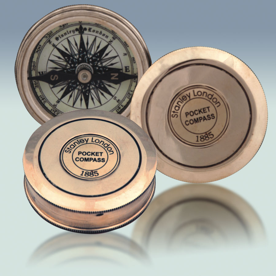 Brass Compass, 2-1/4" Diameter | Crazy Crow Trading Post