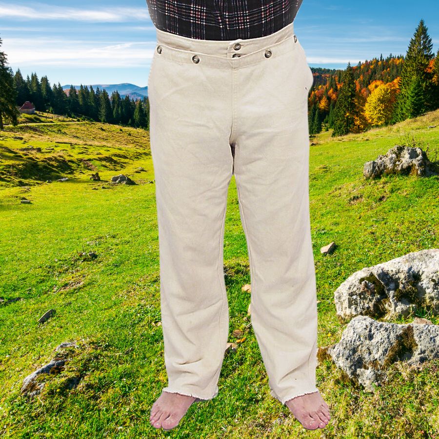 Drop Front Pants - Natural Drill | Child Sizes | Crazy Crow Trading Post