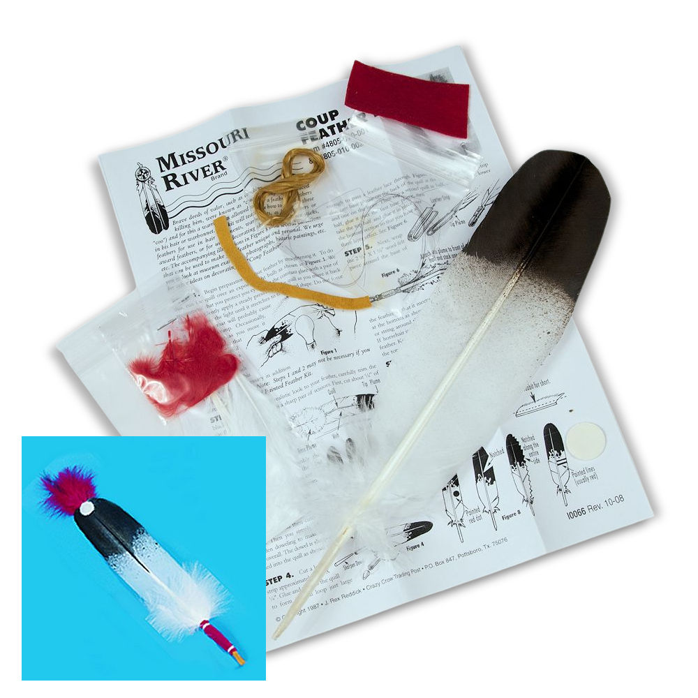 Coup Feather Kit - Hand Painted Eagle Feather | Crazy Crow Trading Post