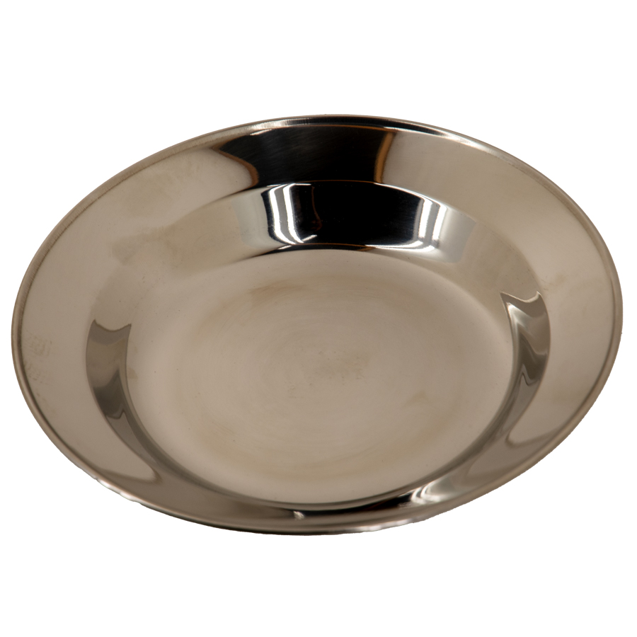 Deep Dish Plate, 9 inch- Brushed Stainless Steel | Camp Supplies ...