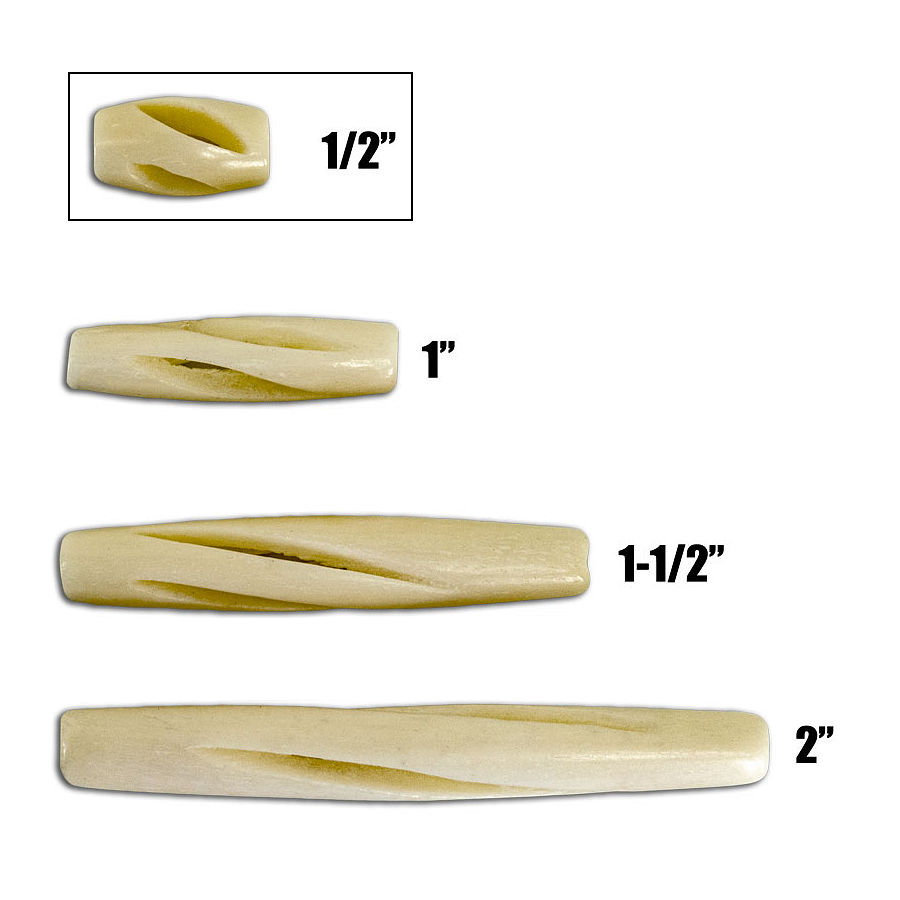 Fluted Bone Hairpipe 1/2" | Crazy Crow Trading Post