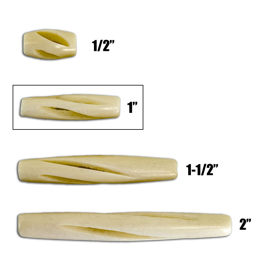 Fluted Bone Hairpipe 1" | Crazy Crow Trading Post