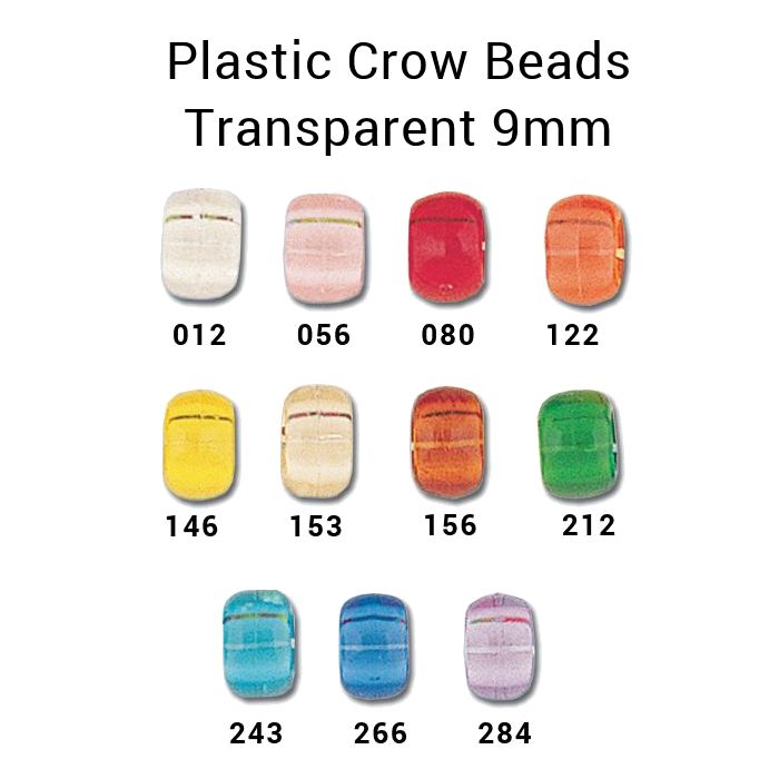 Transparent Plastic Crow Beads, 9mm | Crazy Crow Trading Post