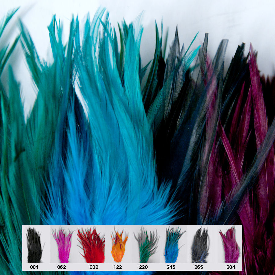 Strung Saddle Hackles, 5-6 inch Dark Natural Colors