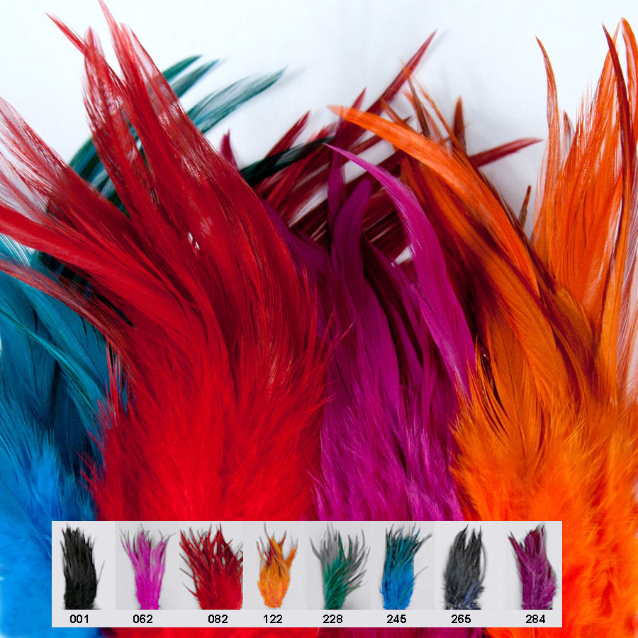 Strung Saddle Hackles, 6 inch + Dark Natural Colors