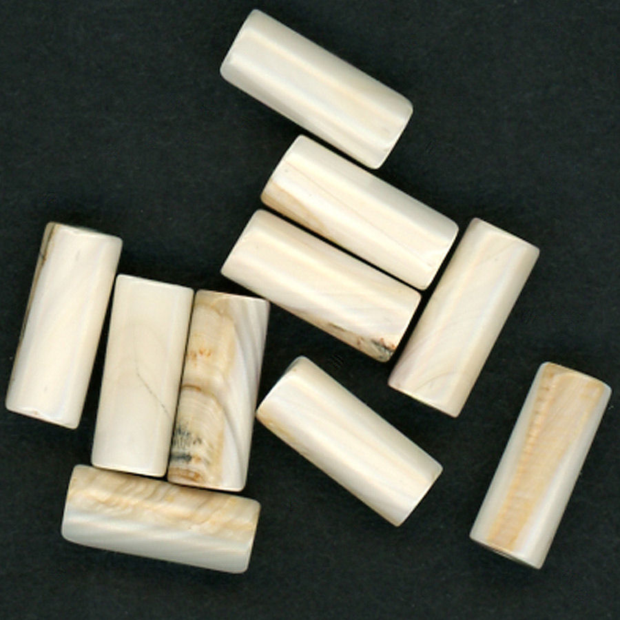 Quahog Wampum- Tube White 10 x 4mm | Crazy Crow Trading Post