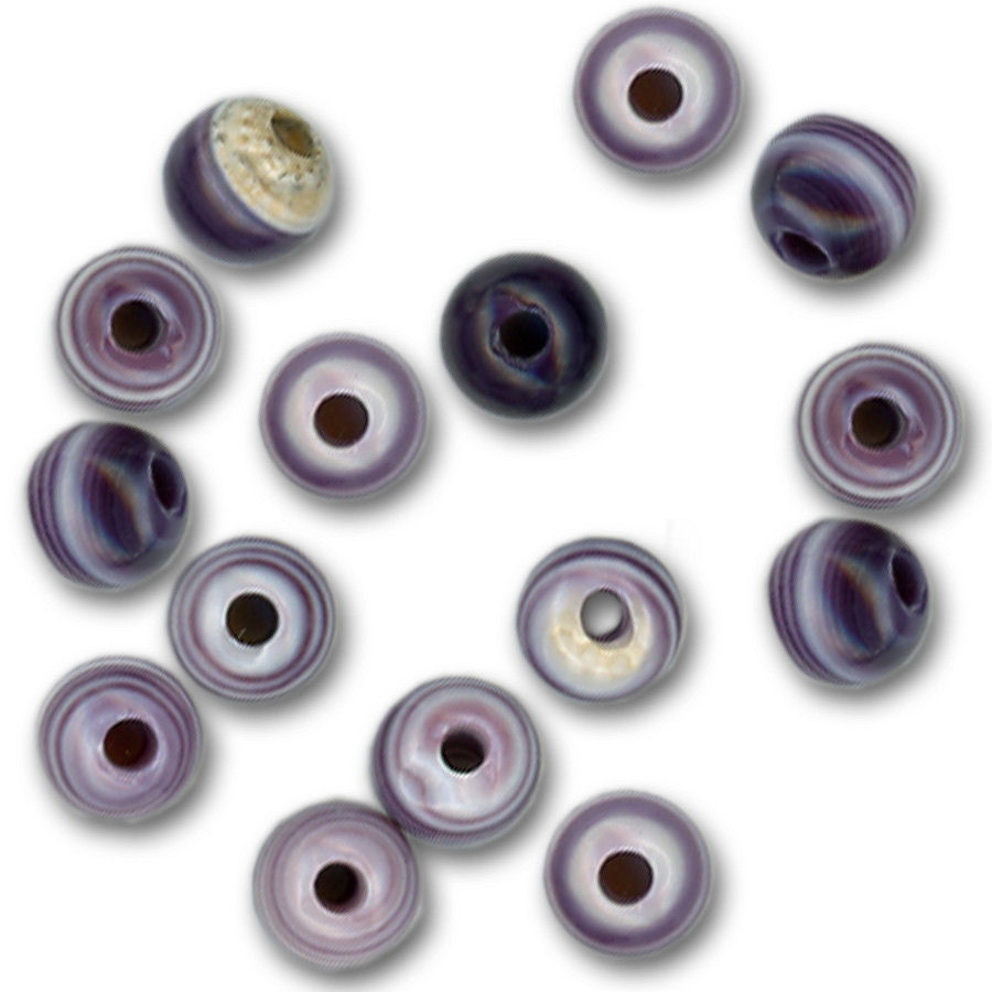 Quahog Wampum- Round Purple 5mm | Crazy Crow Trading Post