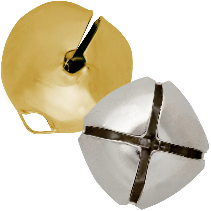 Extra Large Sleigh Bells- 2" Nickel & Brass | Crazy Crow Trading Post