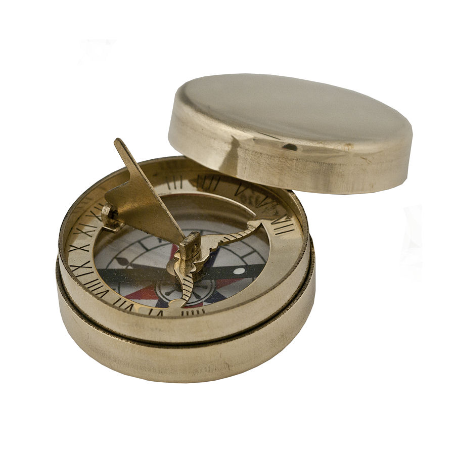 Brass Sundial Compass, 1-3/4", 1750s Era | Crazy Crow Trading Post