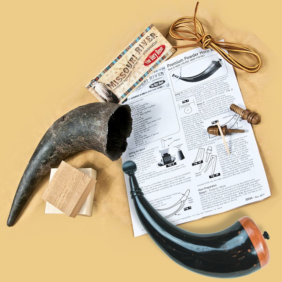 Genuine Bison Powder Horn Kit | Crazy Crow Trading Post