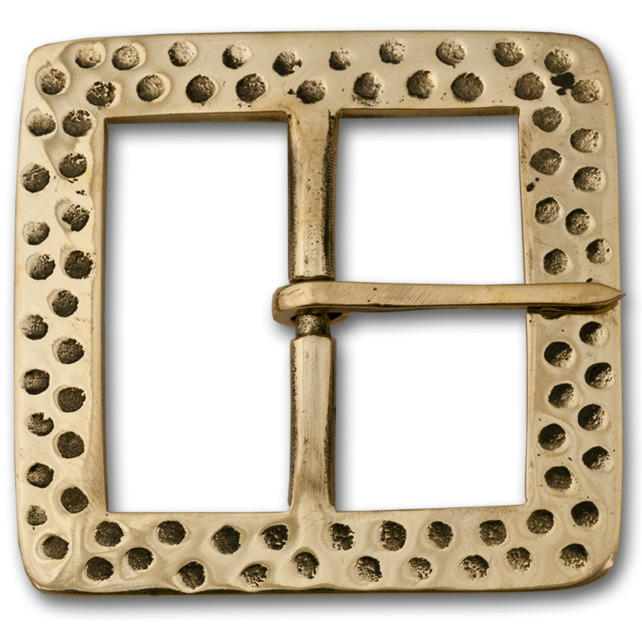 Square Hammered Brass Buckle - 2" | Crazy Crow Trading Post