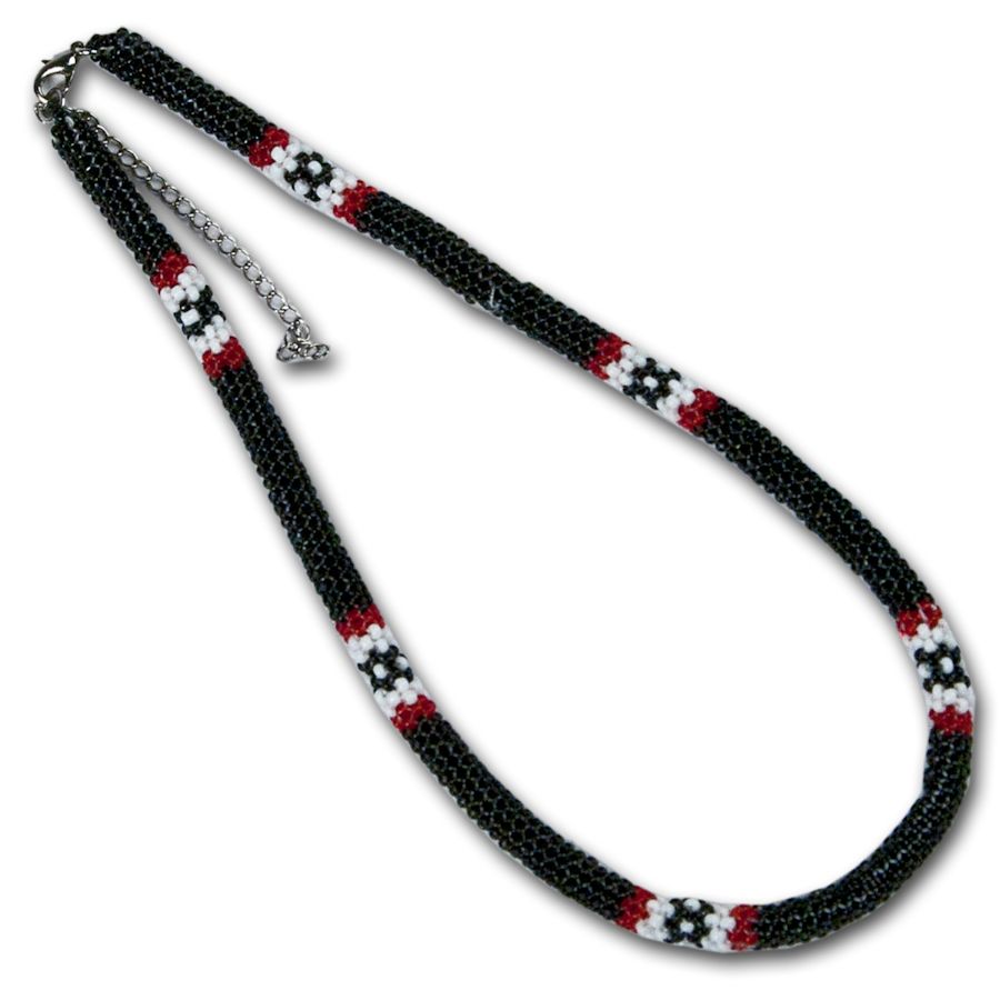 Beaded Loop Necklace - 16" - Black | Crazy Crow Trading Post