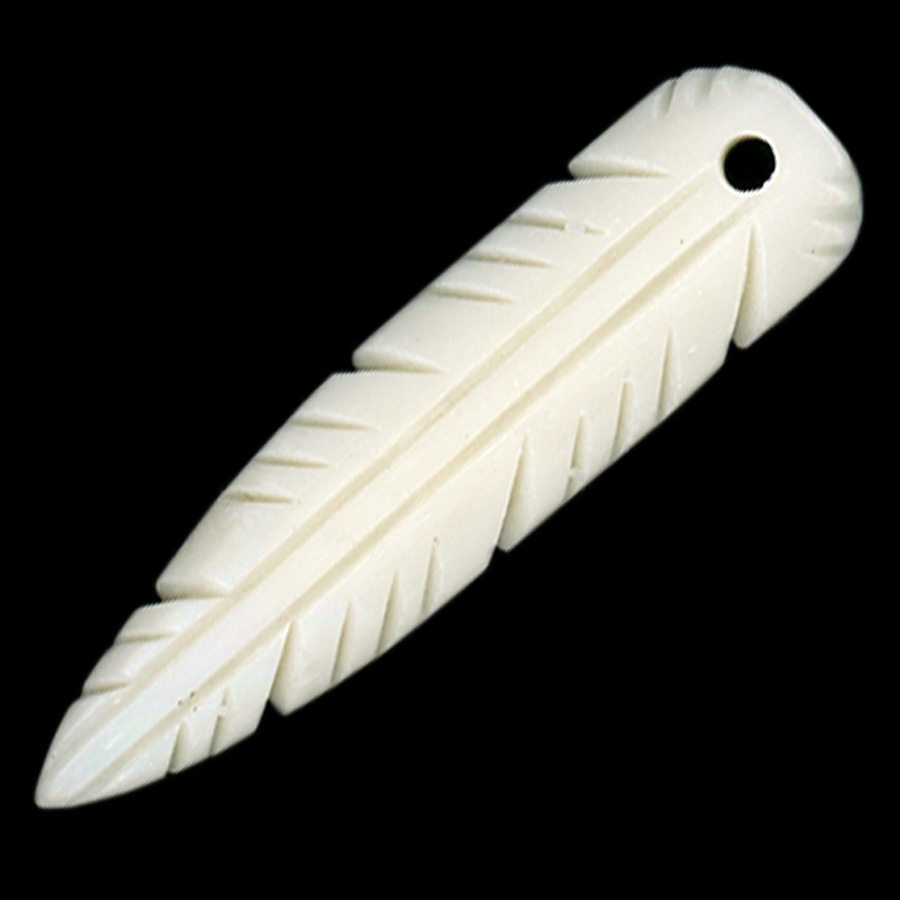 Feather Pendant - White Bone, 1-1/4" | Jewelry Pendants | Crazy Crow ...