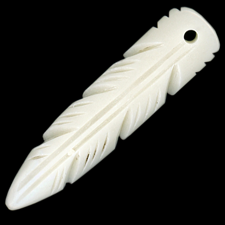 Feather Pendant - White Bone, 1-1/2" | Jewelry Pendants | Crazy Crow ...